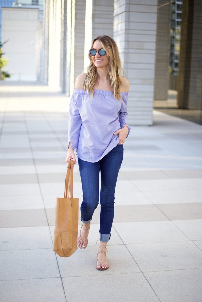 Off The Shoulder and Comfy Jeans- Life By Lee