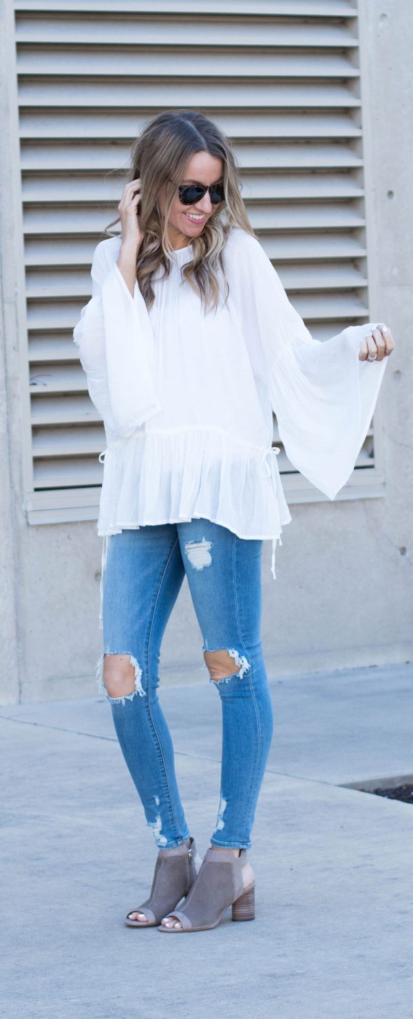 White Romantic Ruffled Tunic - Life By Lee
